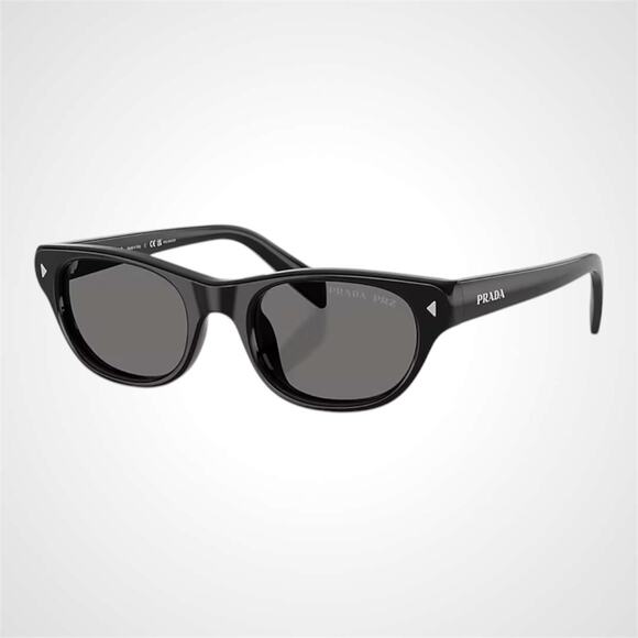 Prada | Accessories | New Prada Sunglasses Black Polarized Logo Cat Eye ...